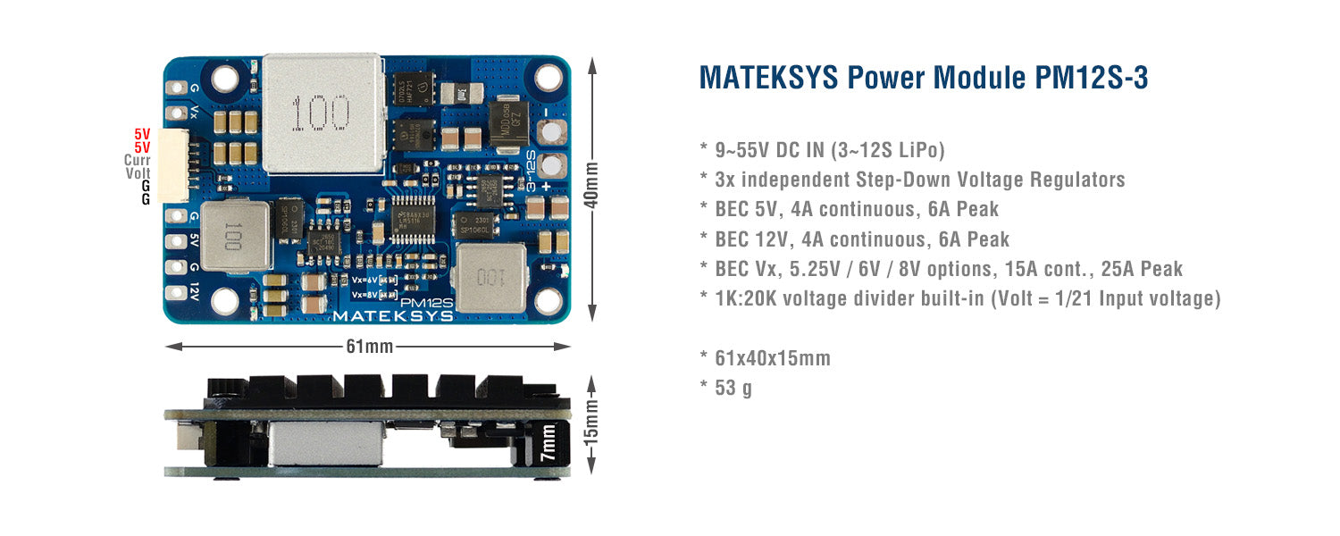 Buy MATEKSYS Power Module PM12S-3 online at best price – RC Mumbai