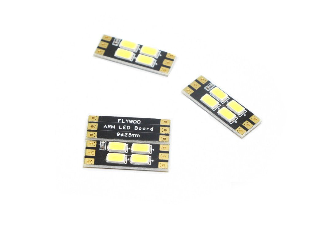 4 PCS FLYWOO Frame Arm LED Board Light 2/4 Bits 9*25mm 2-6S (WHITE ...