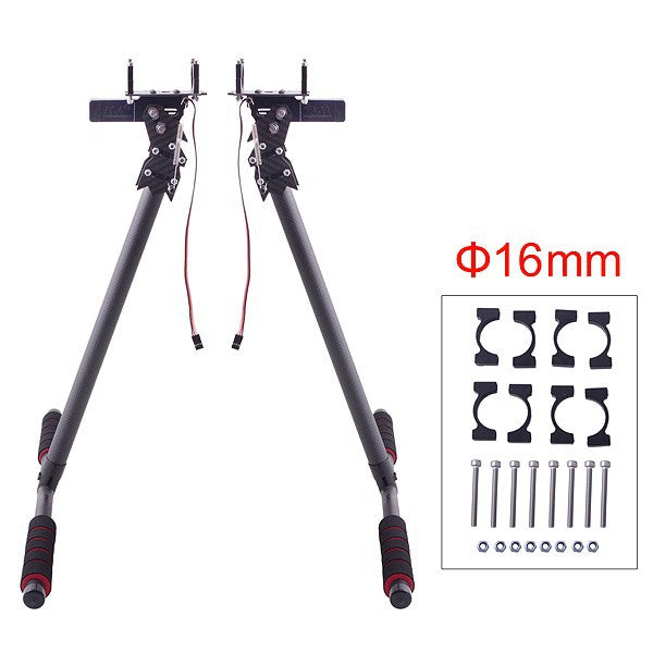 16mm Pipe Clamp HJ-1100P Carbon Fiber Retractable Landing Gear Skid Set ...