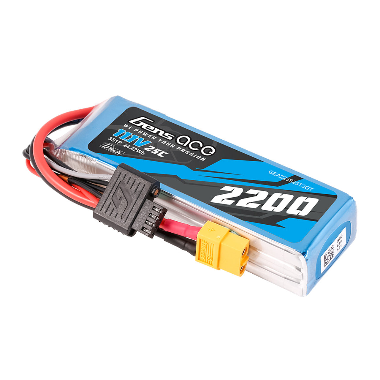 Gens Ace 2200mAh 3S 25C LiPo Battery with XT60 Connector | Rcmumbai – RC Mumbai